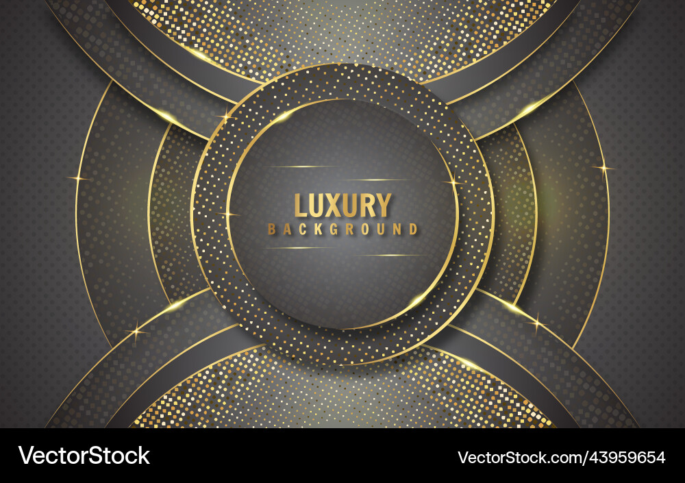Black gold circle luxury background Royalty Free Vector