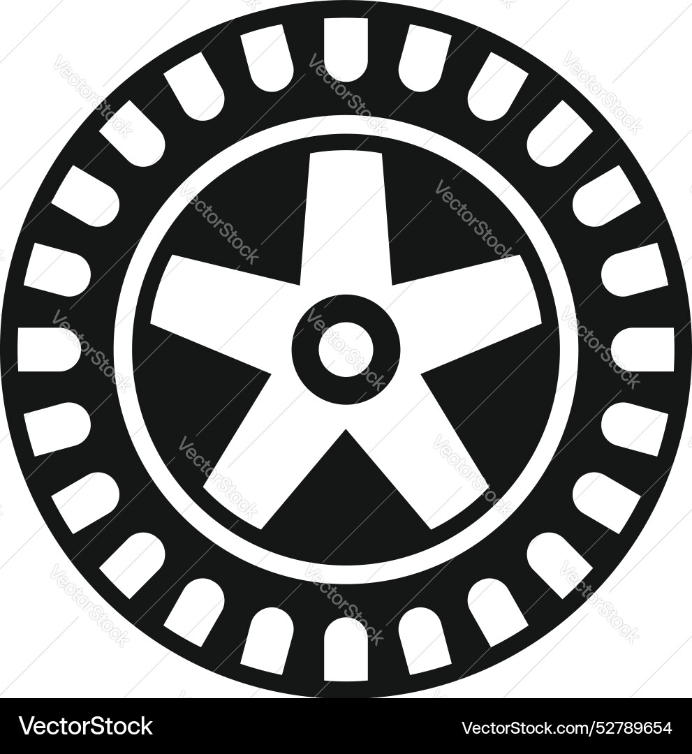 Car wheel with five spokes surrounded by a tire Vector Image