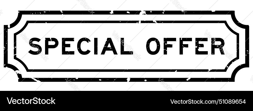 Grunge black special offer word square rubber Vector Image