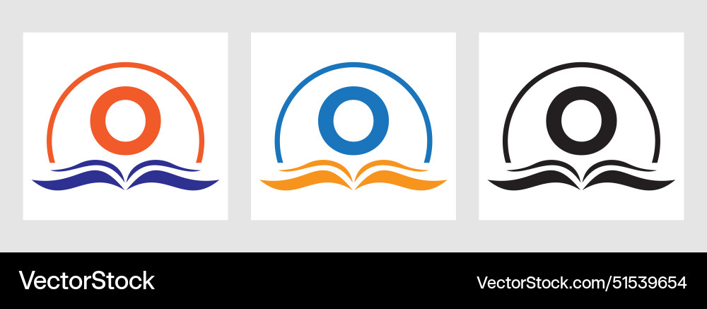 Letter o education logo book concept training Vector Image