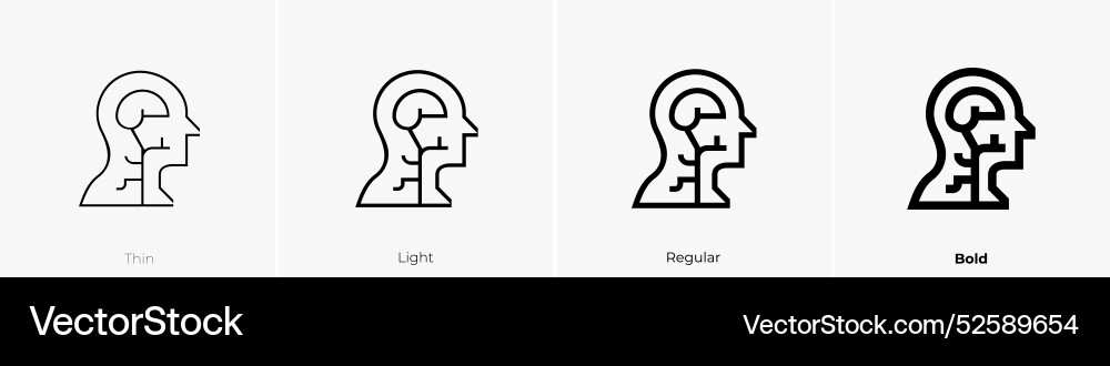 Nervous system icon thin light regular and bold Vector Image