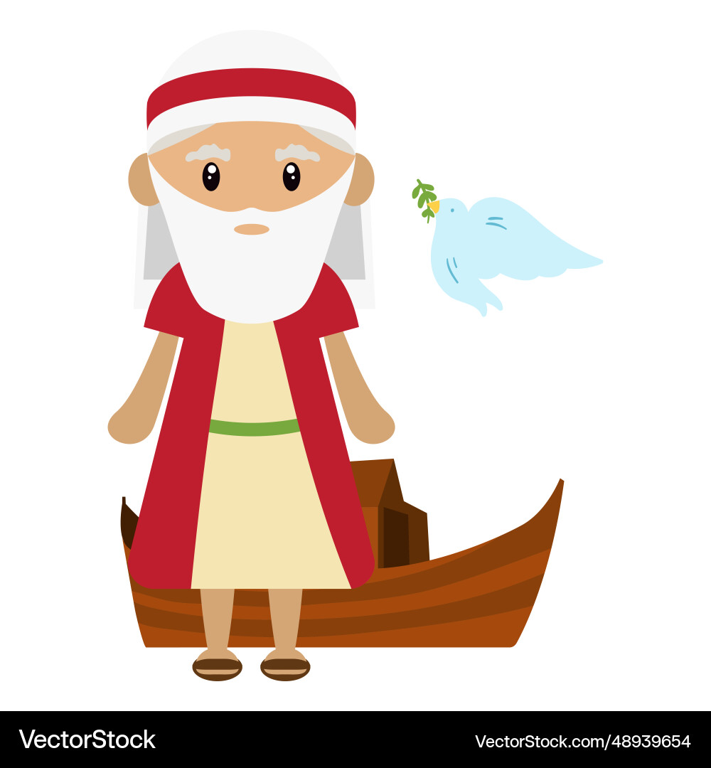 Noah character Royalty Free Vector Image - VectorStock