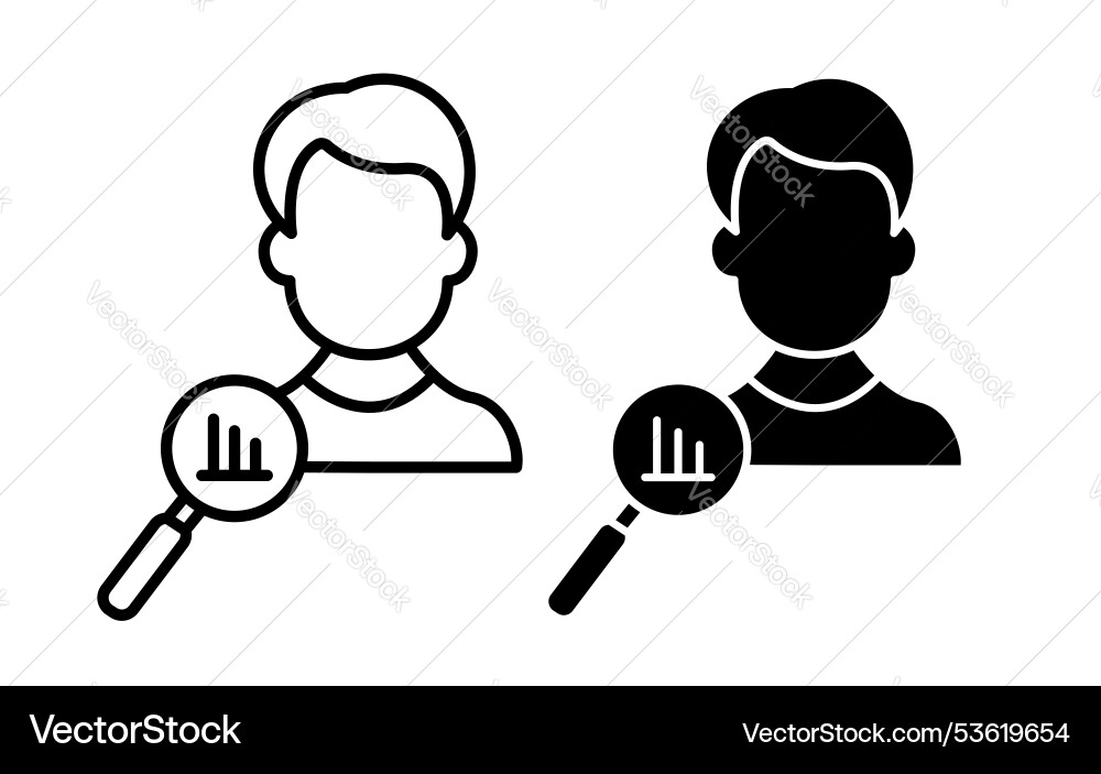 Personal assessment icon set man appraisal Vector Image
