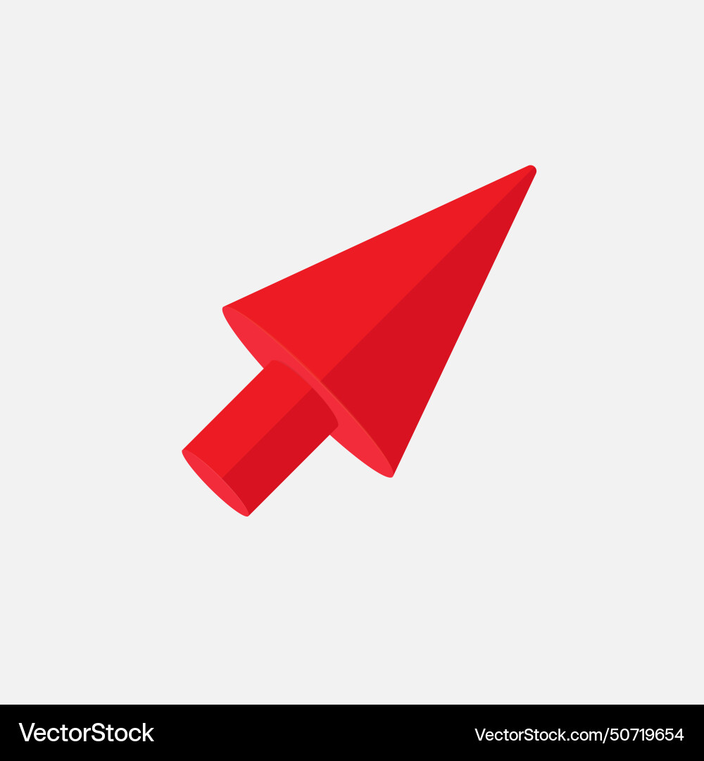 Red glossy arrow pointing upwards Royalty Free Vector Image