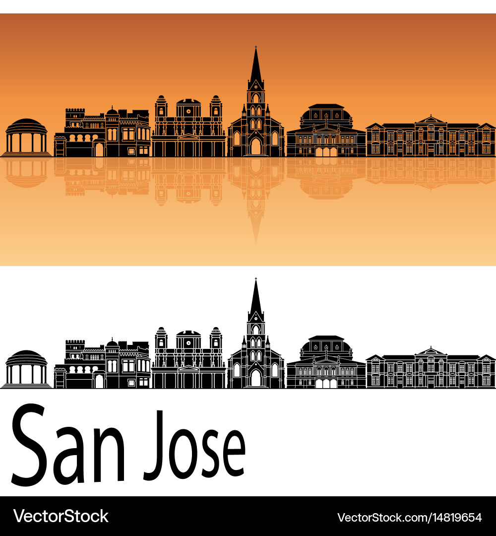 San jose skyline Royalty Free Vector Image - VectorStock