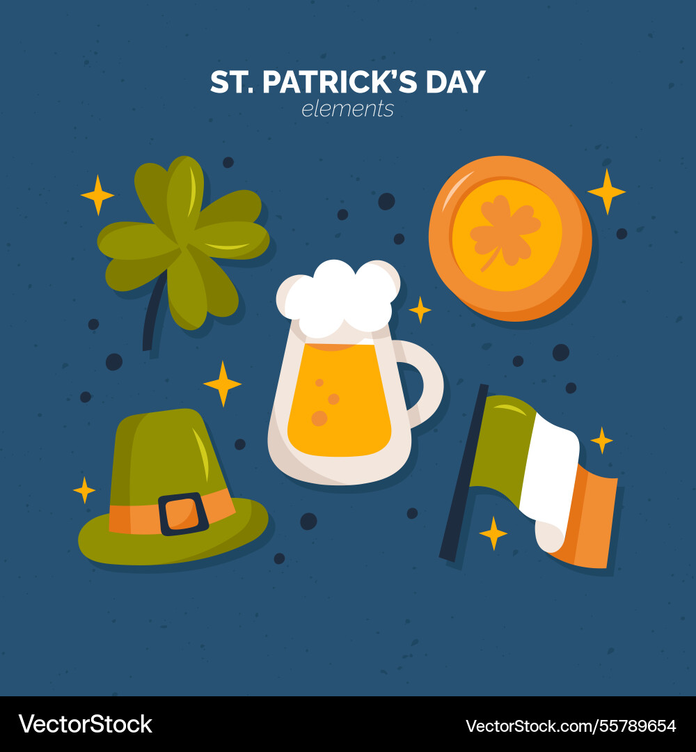St patricks day elements collection Royalty Free Vector