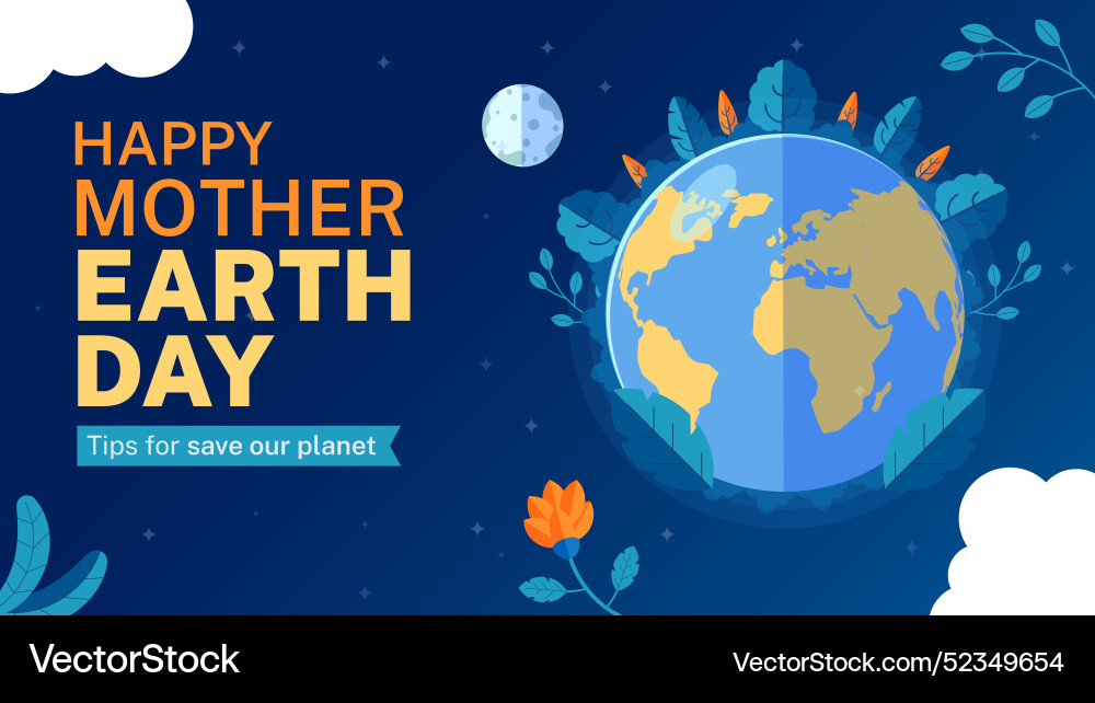 Youtube thumbnail for earth day celebration Vector Image
