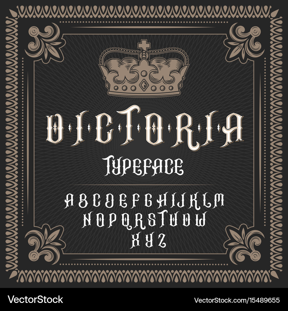 Antique Medieval Typeface Royalty Free Vector Image