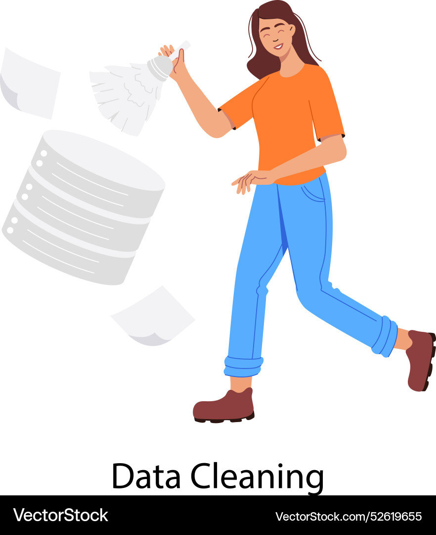 Basic rgba flat of data cleaning Royalty Free Vector Image