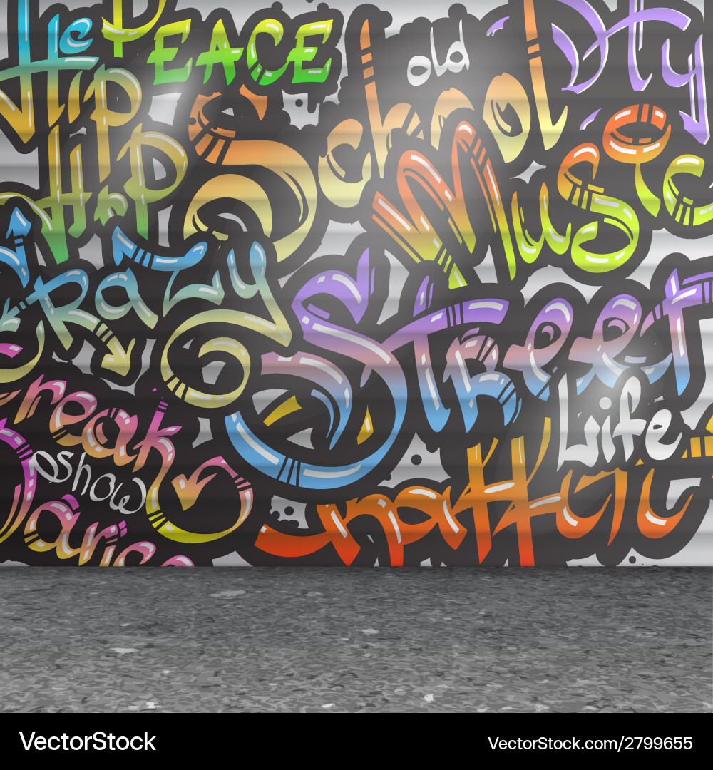 Colorful Graffiti Wall Royalty Free Vector Image