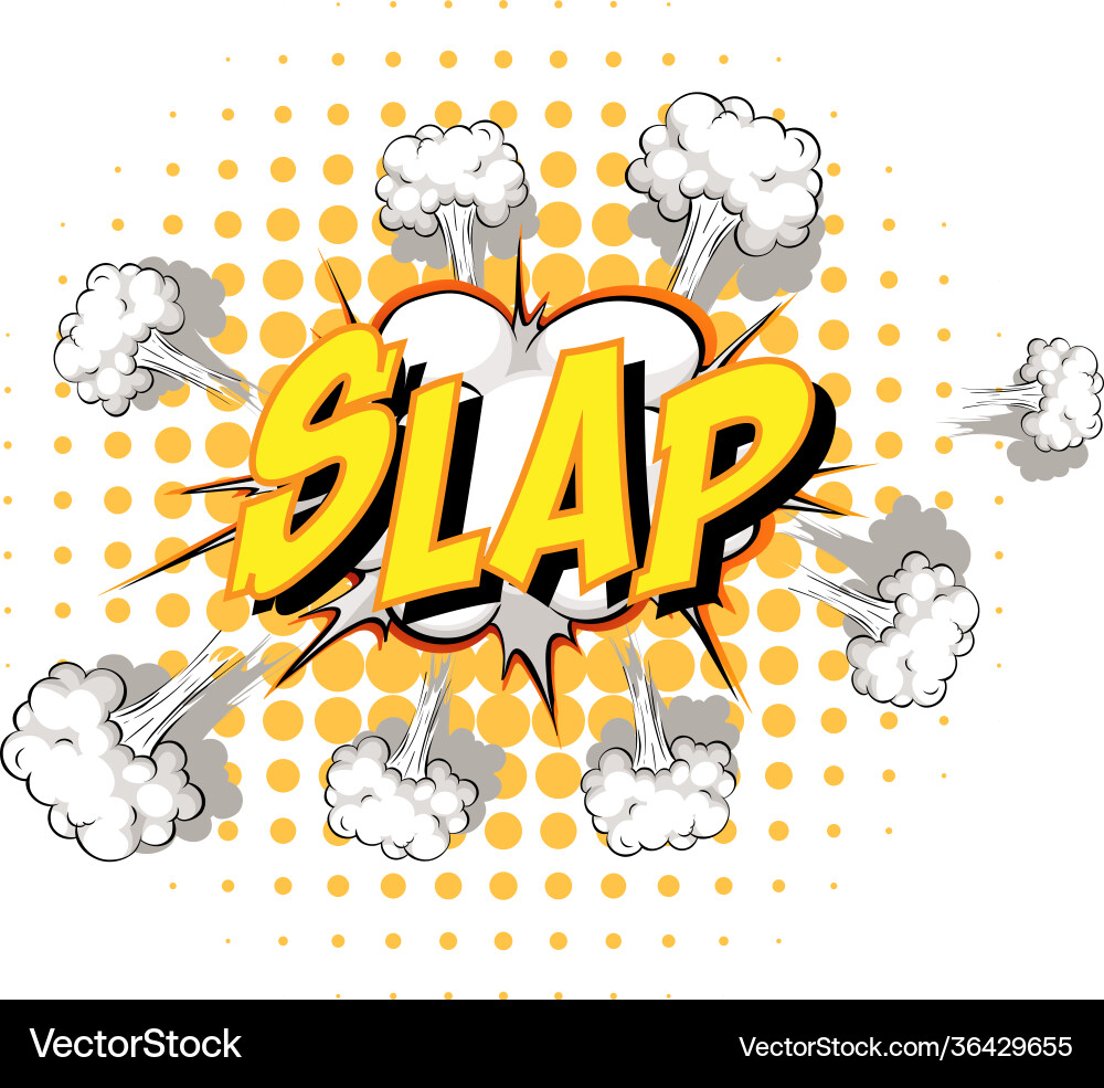 Comic speech bubble with slap text Royalty Free Vector Image