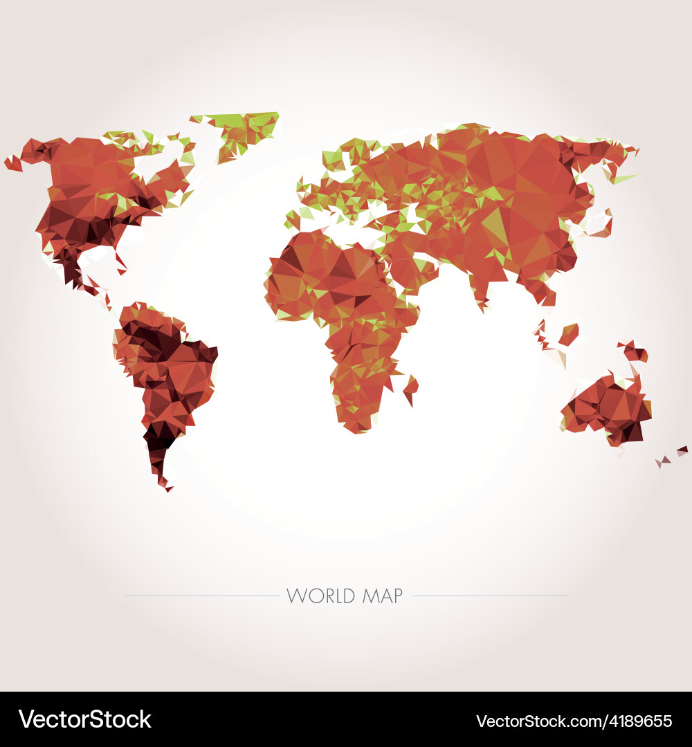 Earth world map low poly Royalty Free Vector Image