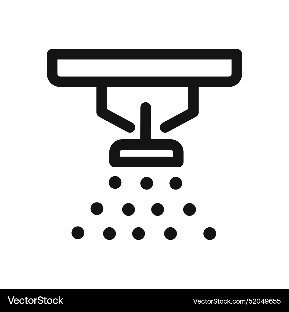 Fire sprinkler icon linear graphics sign Vector Image