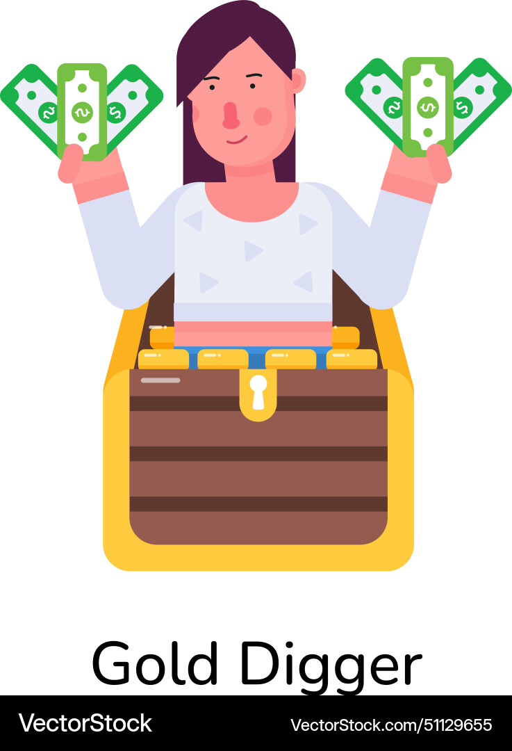 Gold digger Royalty Free Vector Image - VectorStock