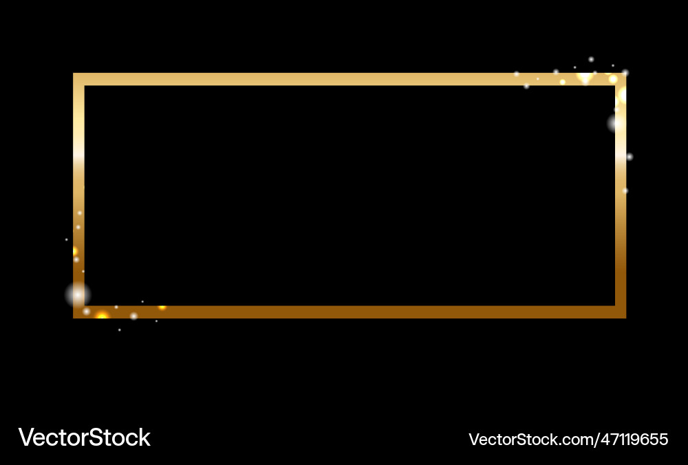 Golden frame and isolated black background Vector Image