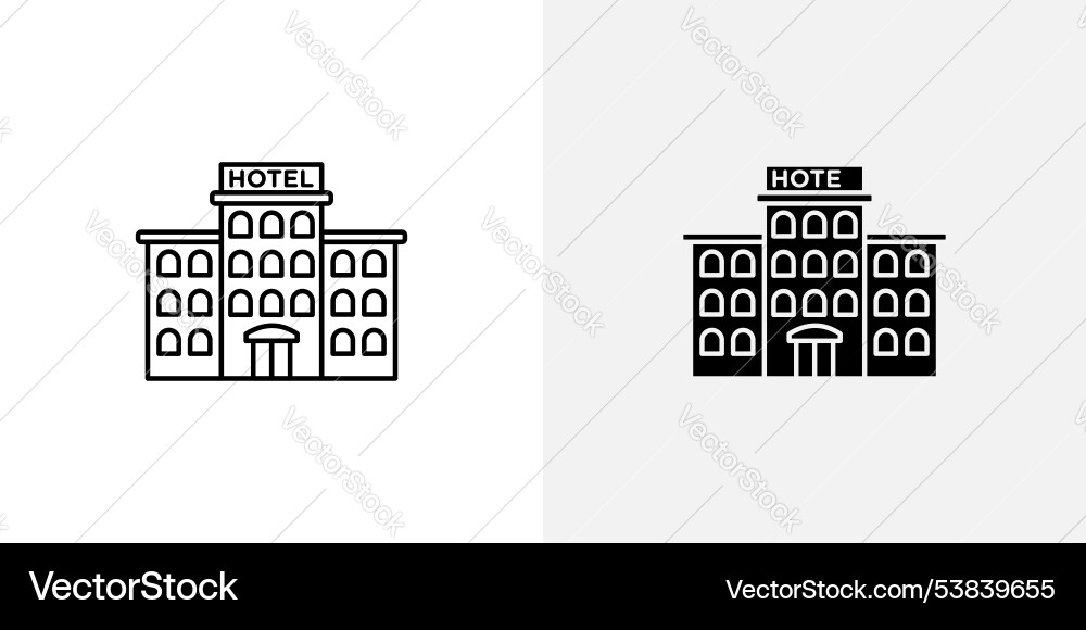 Hotel icon set Royalty Free Vector Image - VectorStock