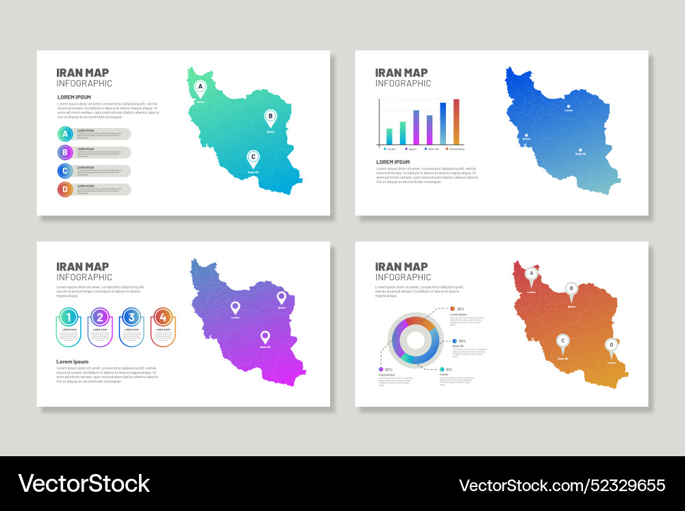 Iran map infographics Royalty Free Vector Image
