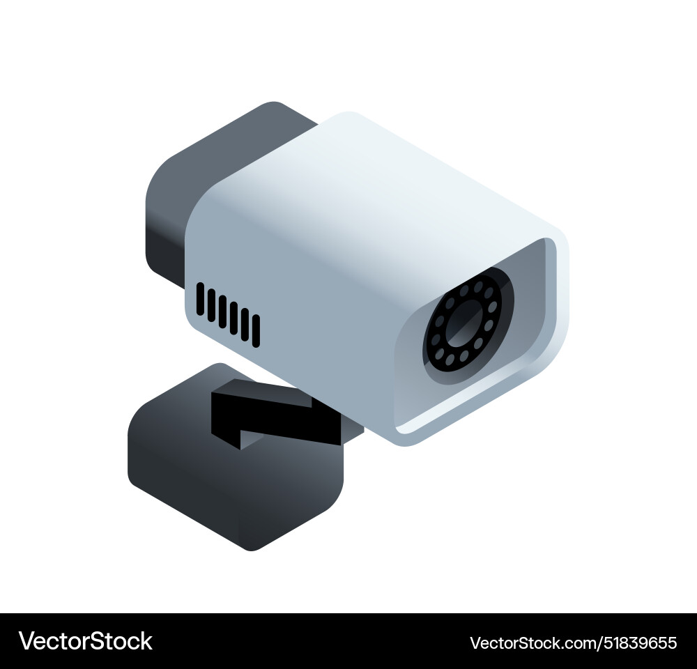 Isometric security camera icon with modern Vector Image