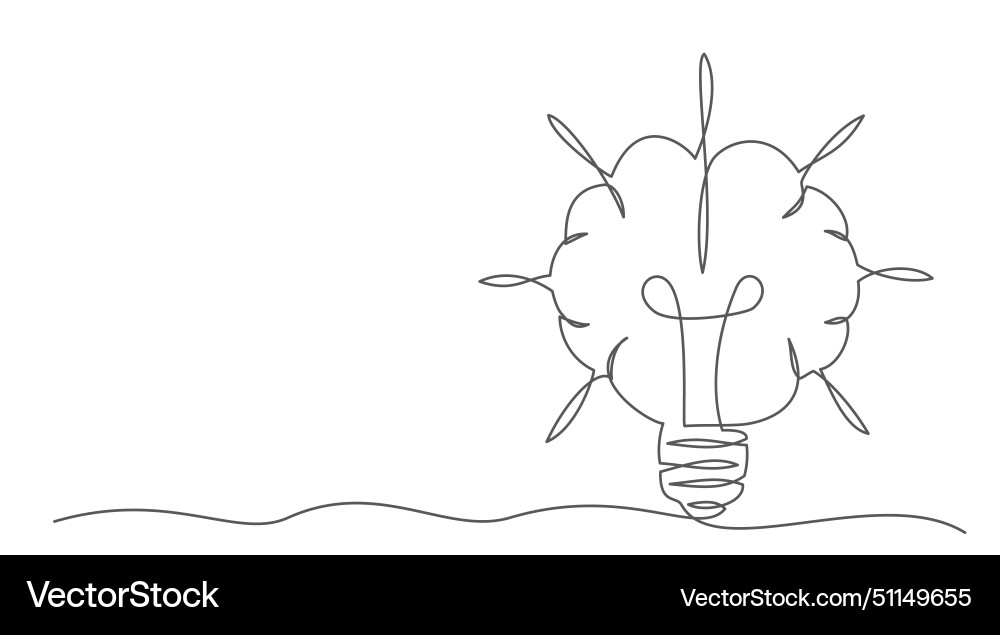 Knowledge one line drawing isolated on white Vector Image