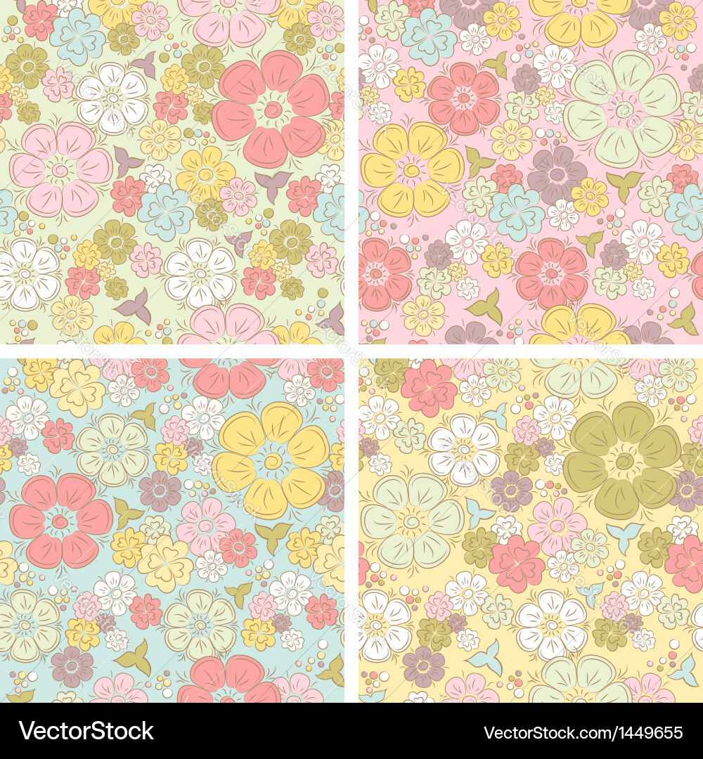 Pastel seamless floral pattern Royalty Free Vector Image