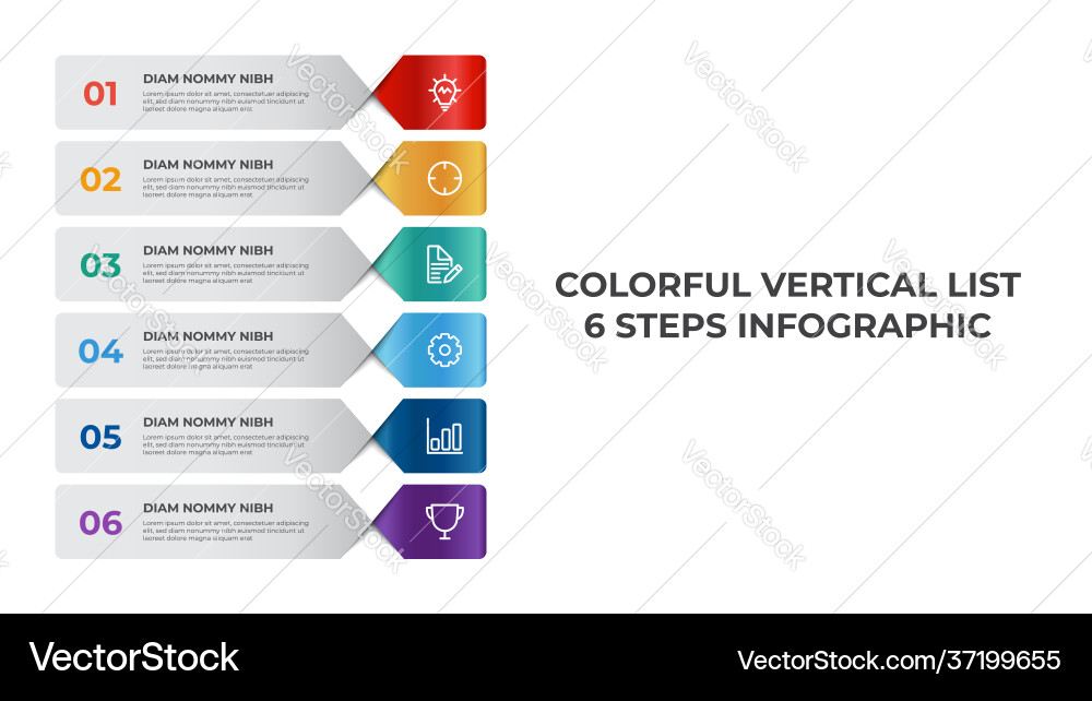 Vertical list infographic element template Vector Image