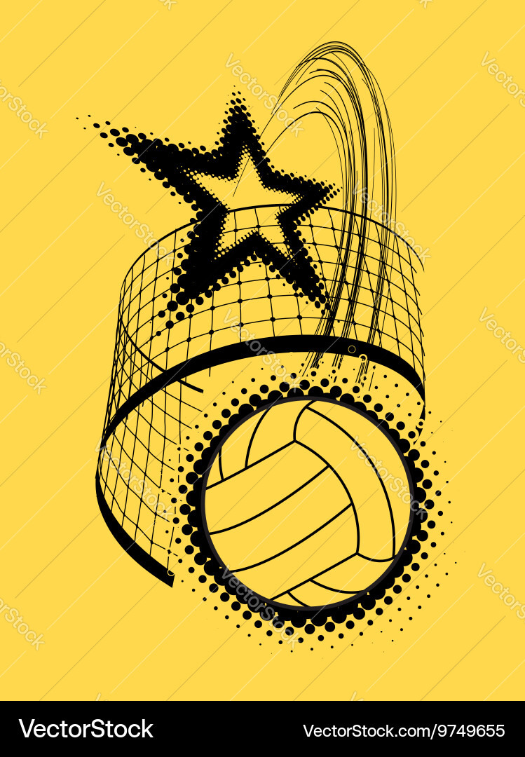 Volleyball super star design Royalty Free Vector Image