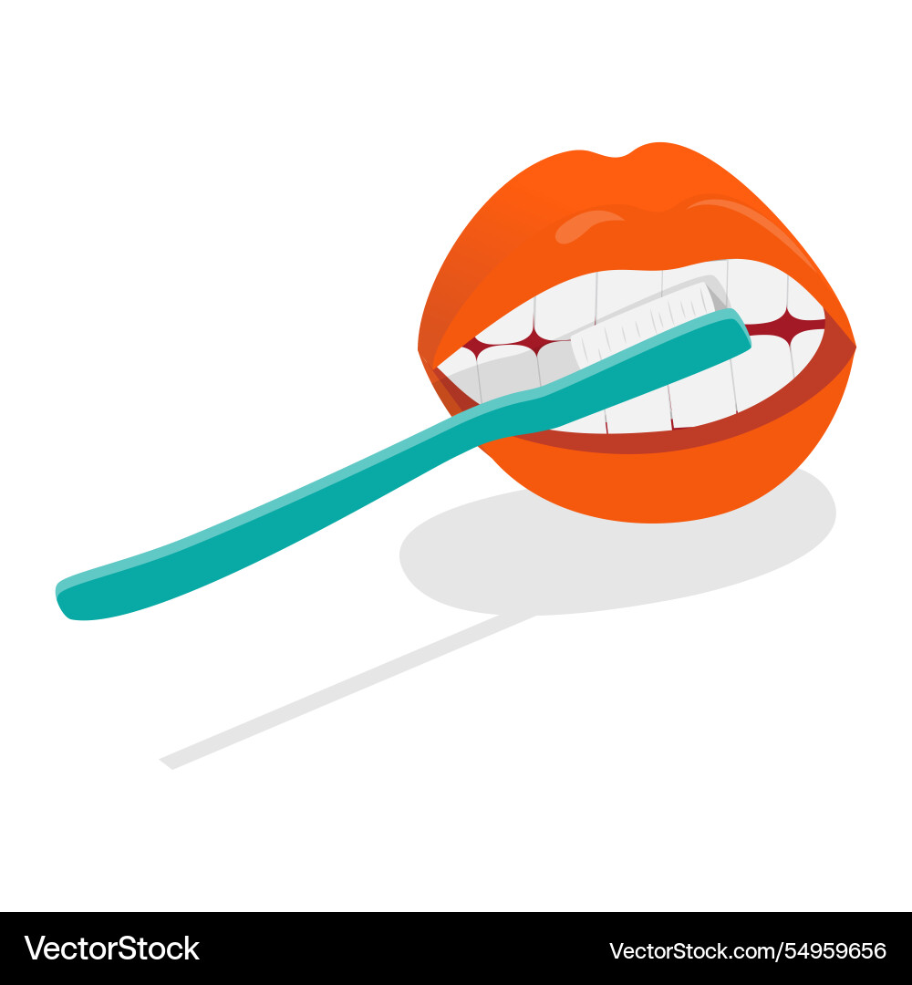 3d isometric flat of teeth Royalty Free Vector Image