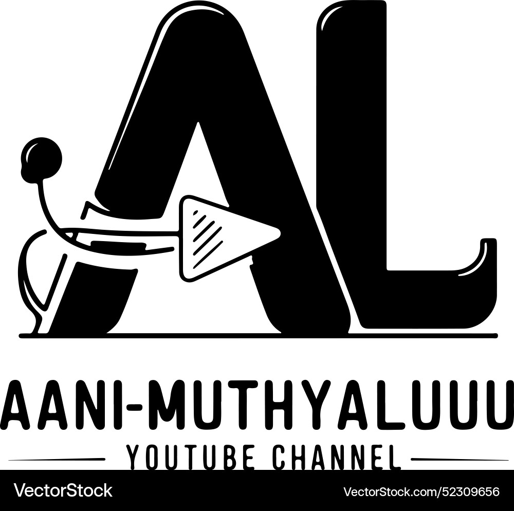 Al logo design silhouette Royalty Free Vector Image