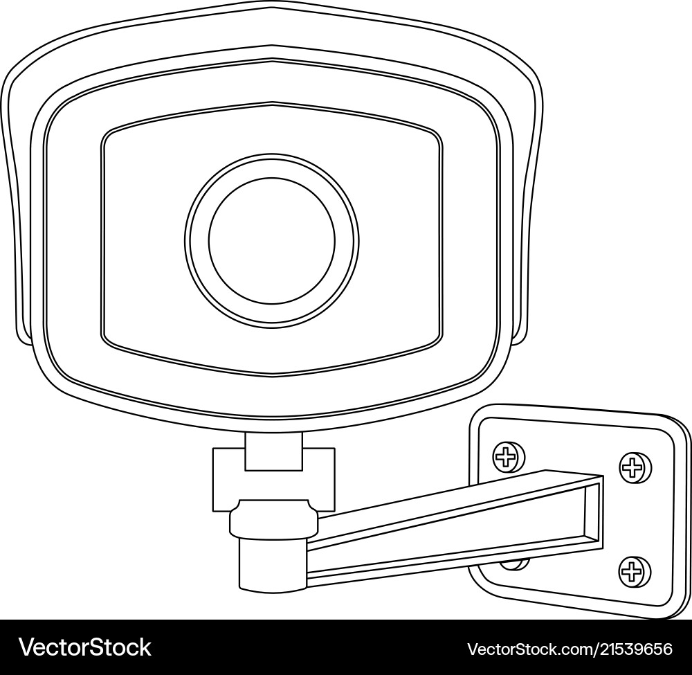 CCTV Security Camera Outline Royalty Free Vector Image