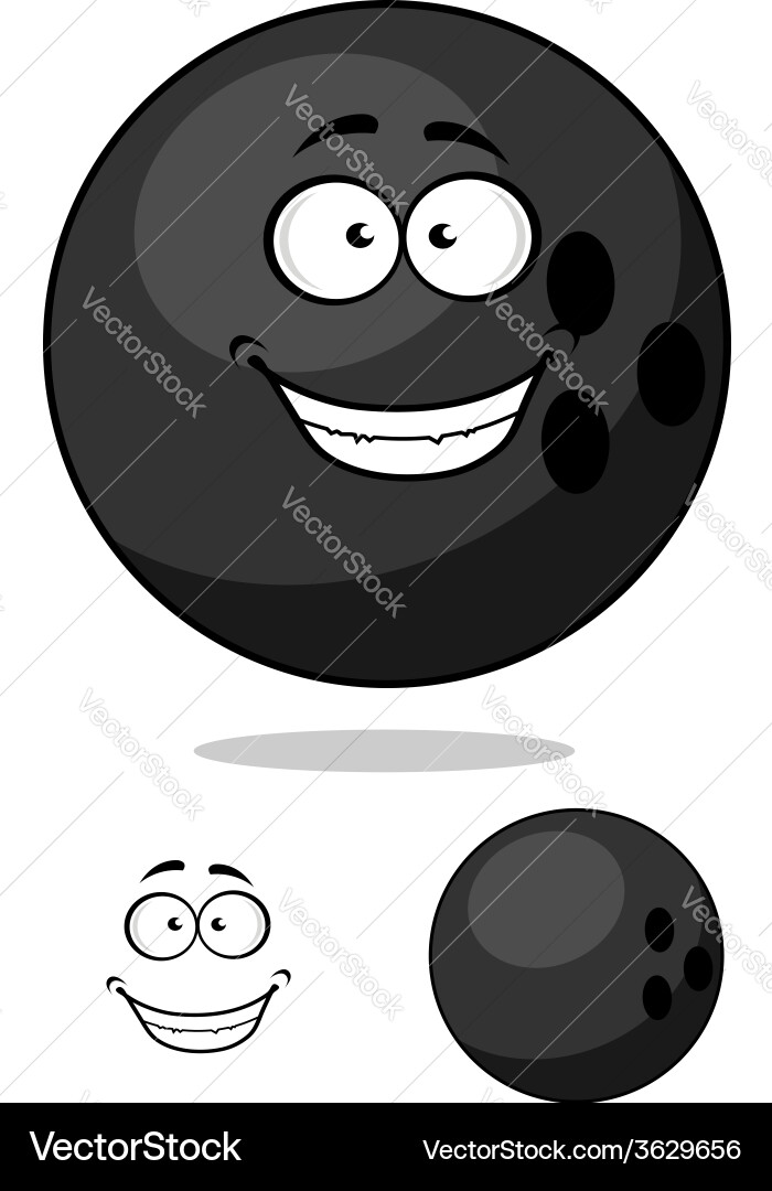 Funny Cartoon Bowling Ball Royalty Free Vector Image