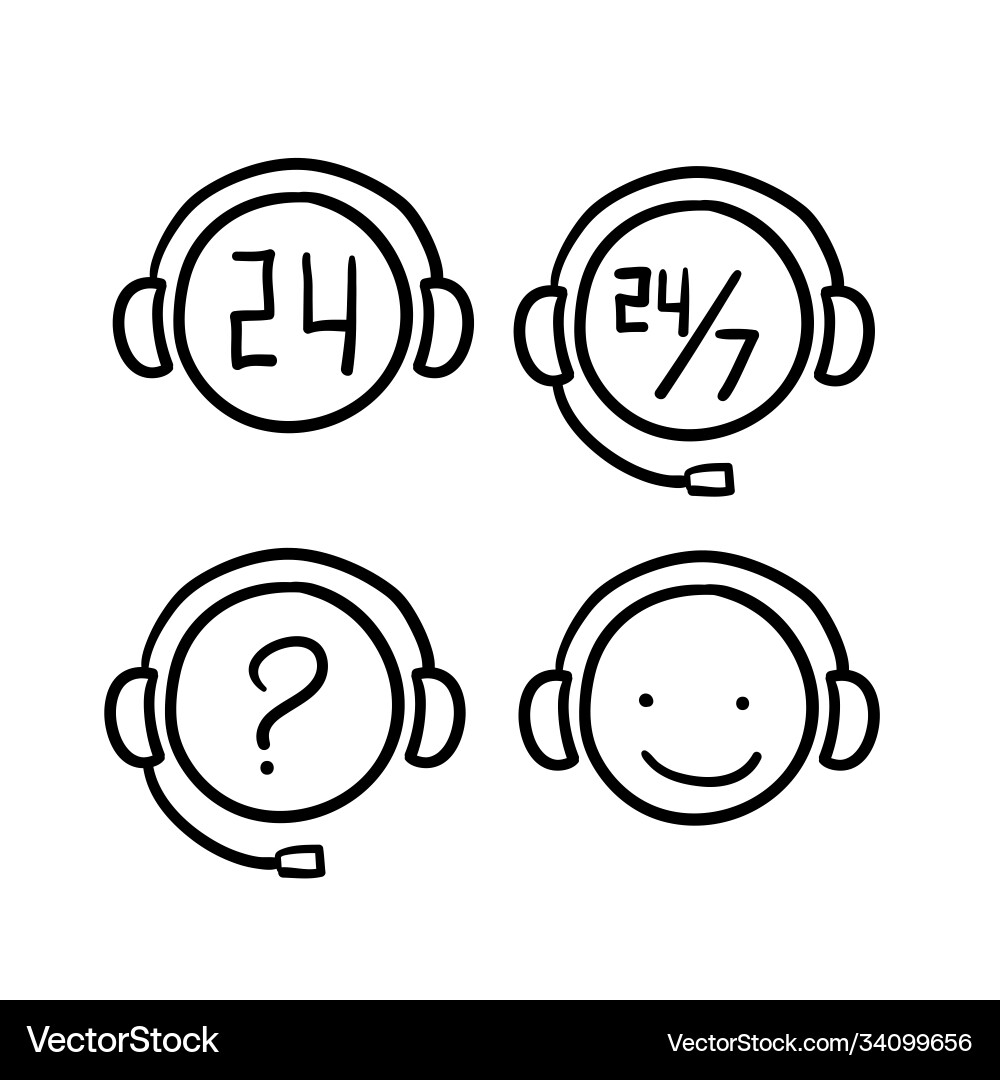 Hand drawn doodle customer support icon isolated Vector Image