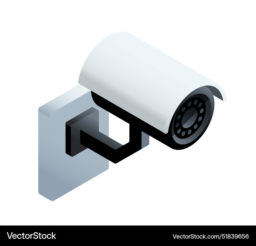 Isometric security camera digital cctv Royalty Free Vector