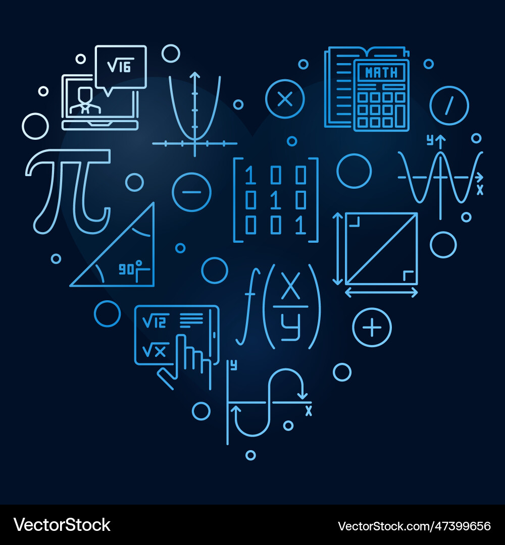 Math Heart Banner - World Math Day Royalty Free Vector Image