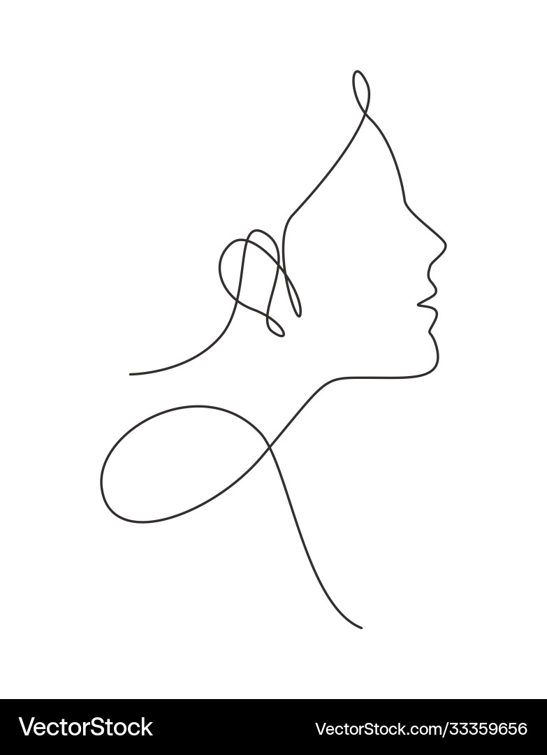 One single line drawing woman beauty abstract Vector Image