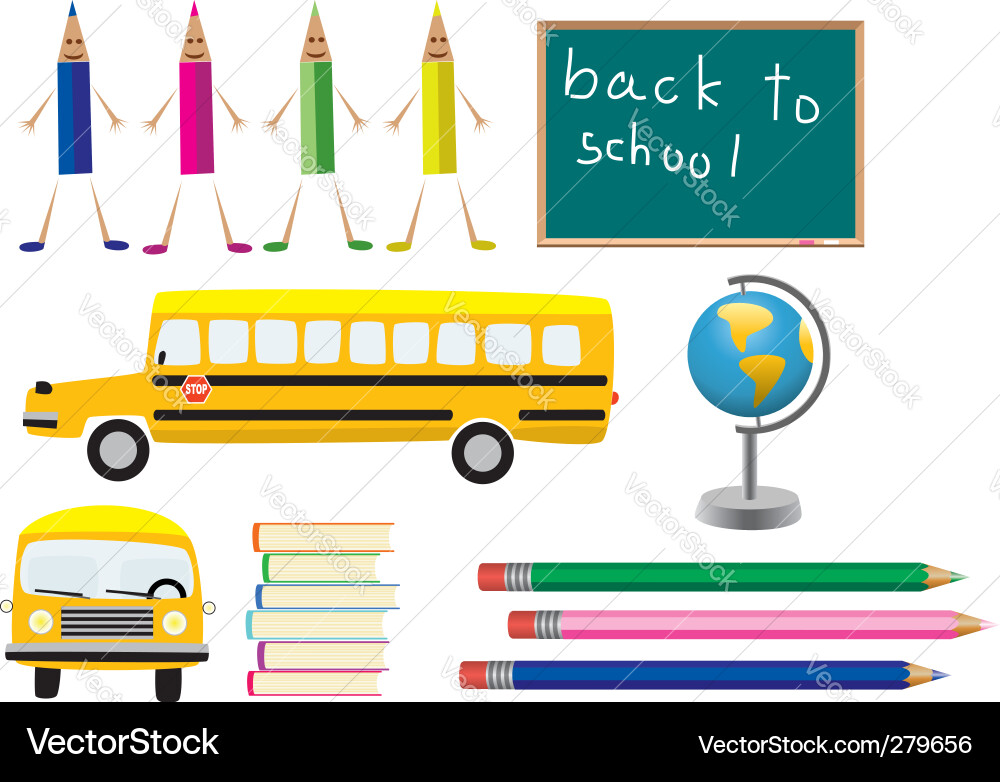 School symbols Royalty Free Vector Image - VectorStock