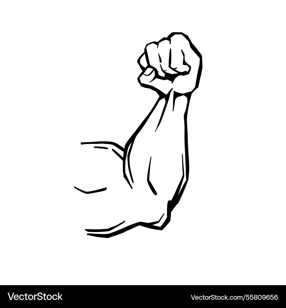 Symbol arm strong with muscles monochrome Vector Image