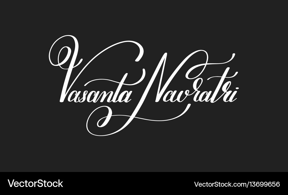 Vasanta navaratri hand written lettering Vector Image