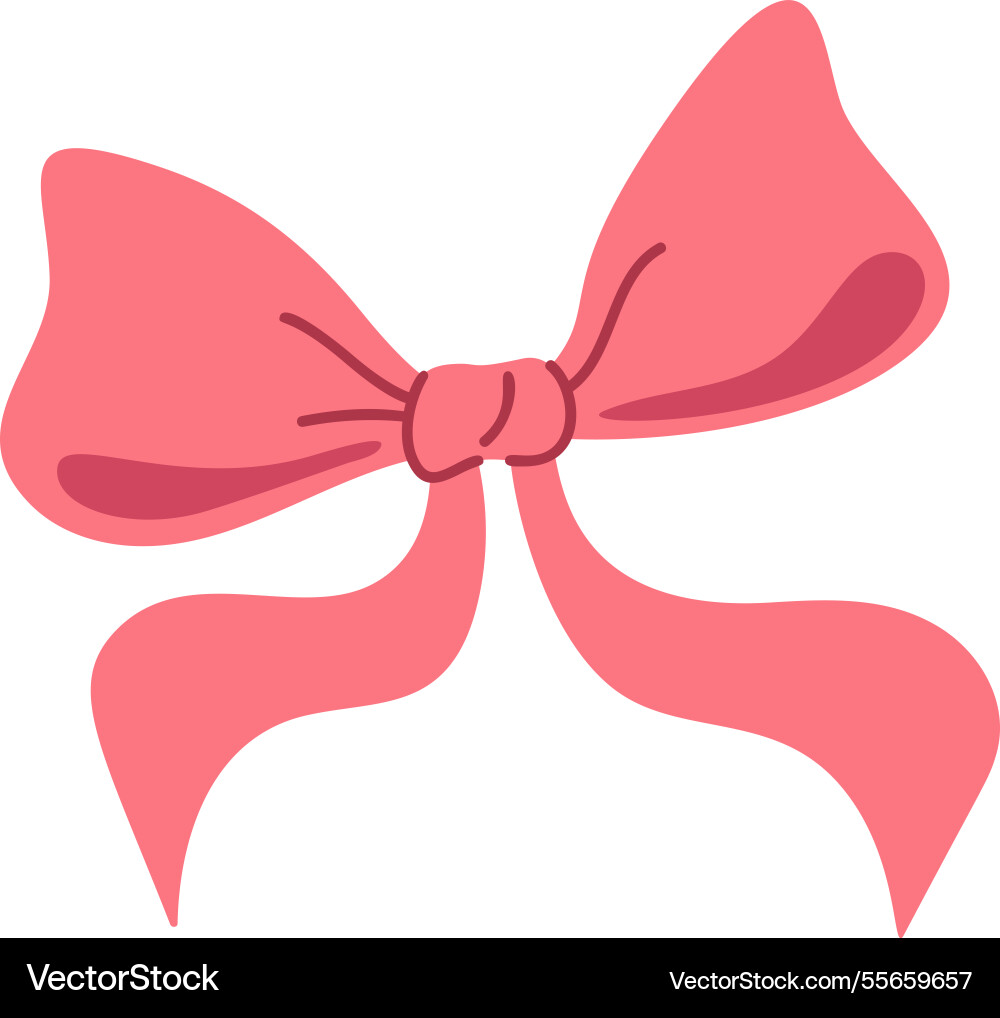 Aesthetic bow knotted ribbon accessory Royalty Free Vector