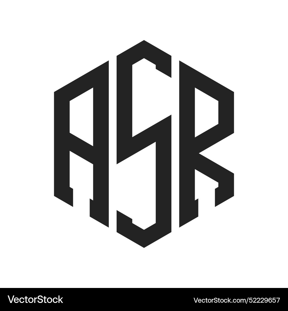 Asr logo design initial letter monogram Royalty Free Vector