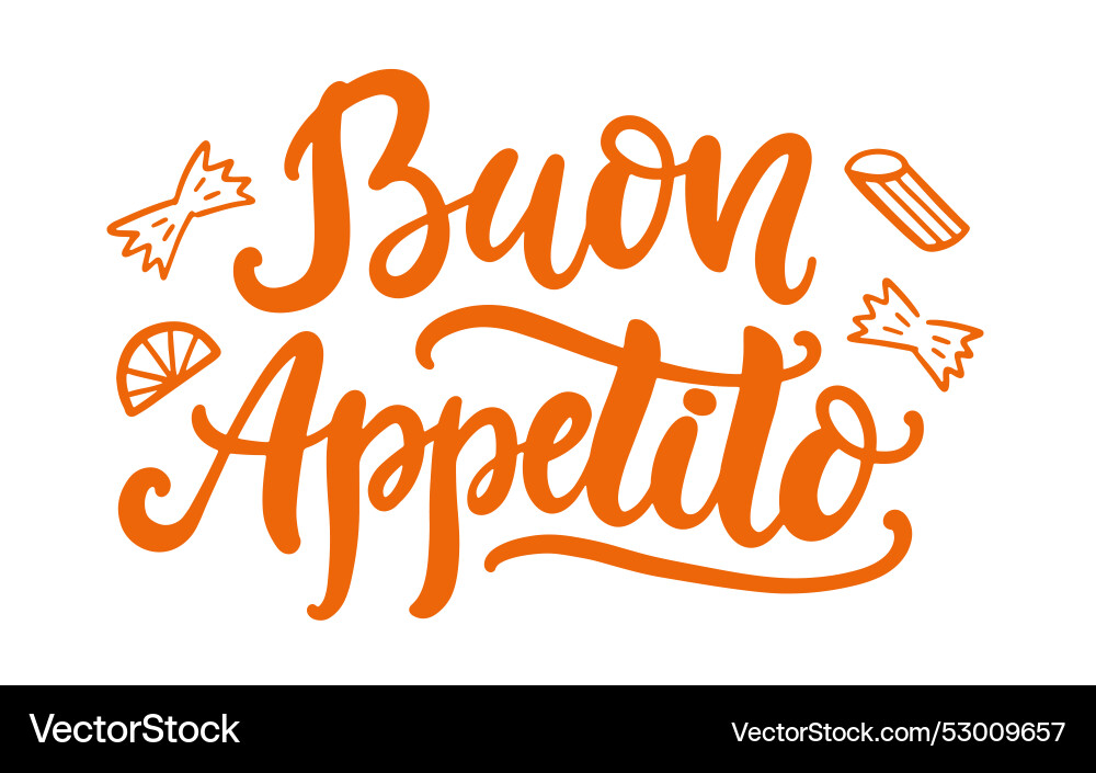 Bon appetite logo badge modern calligraphy Vector Image