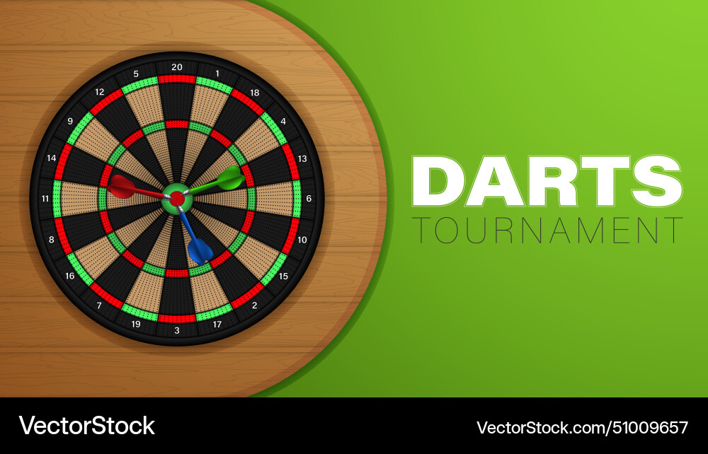 Darts tournament dart throwing board with arrows Vector Image