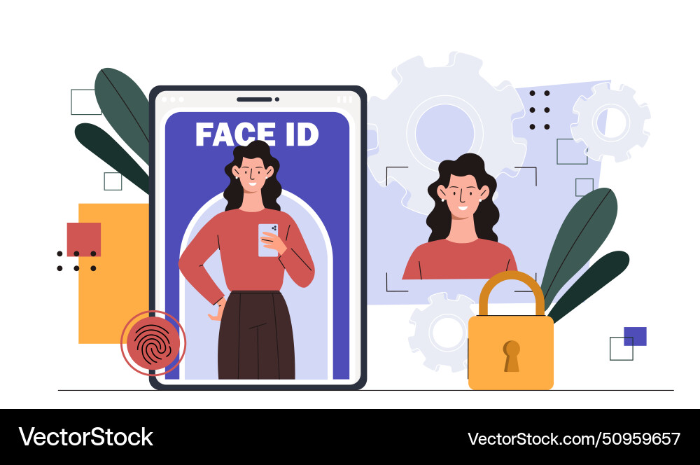 Face id concept Royalty Free Vector Image - VectorStock