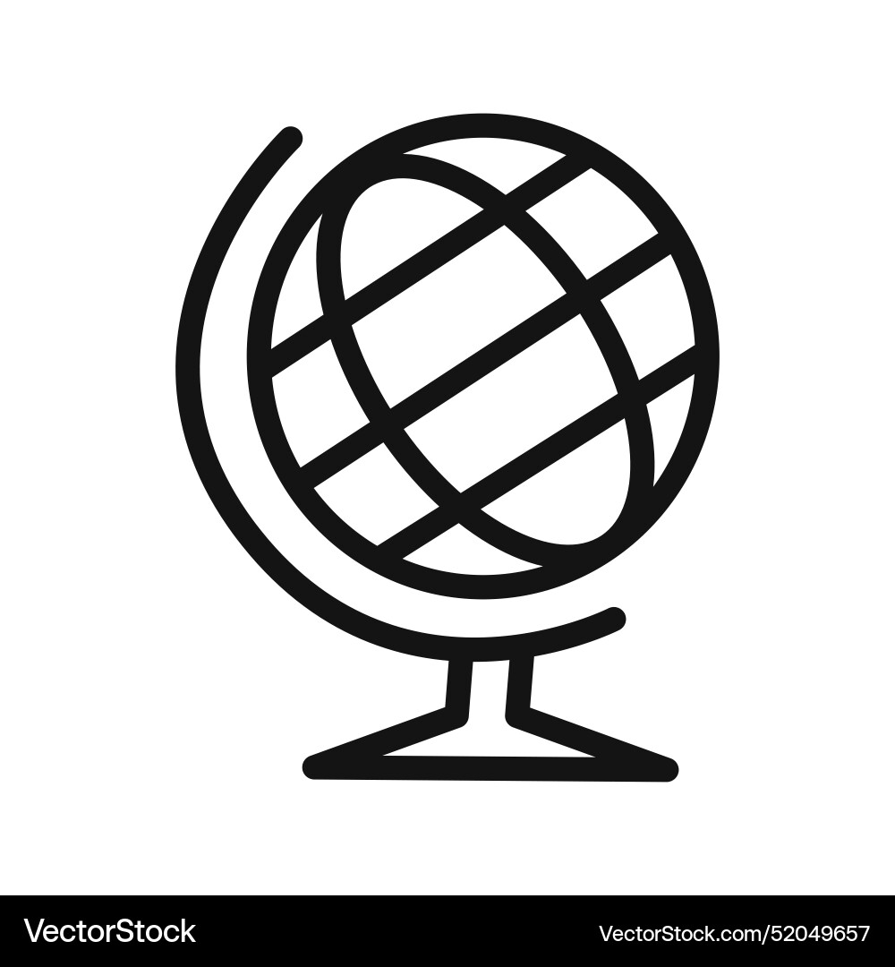 Globe icon linear graphics sign Royalty Free Vector Image