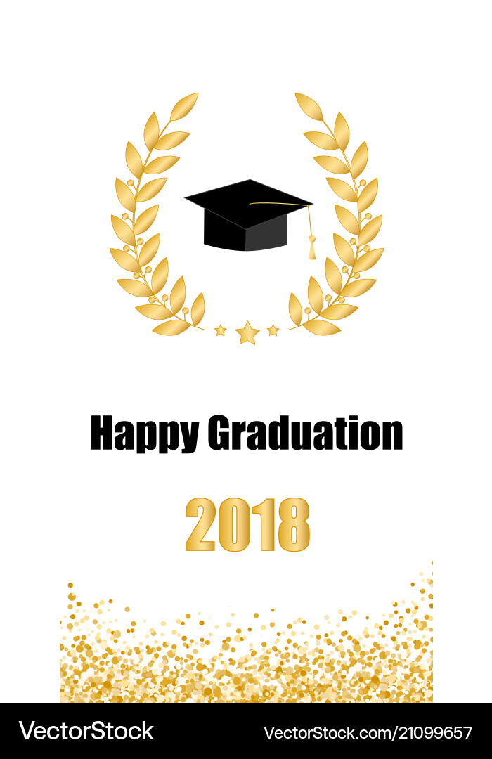 Graduate card class of 2018 Royalty Free Vector Image