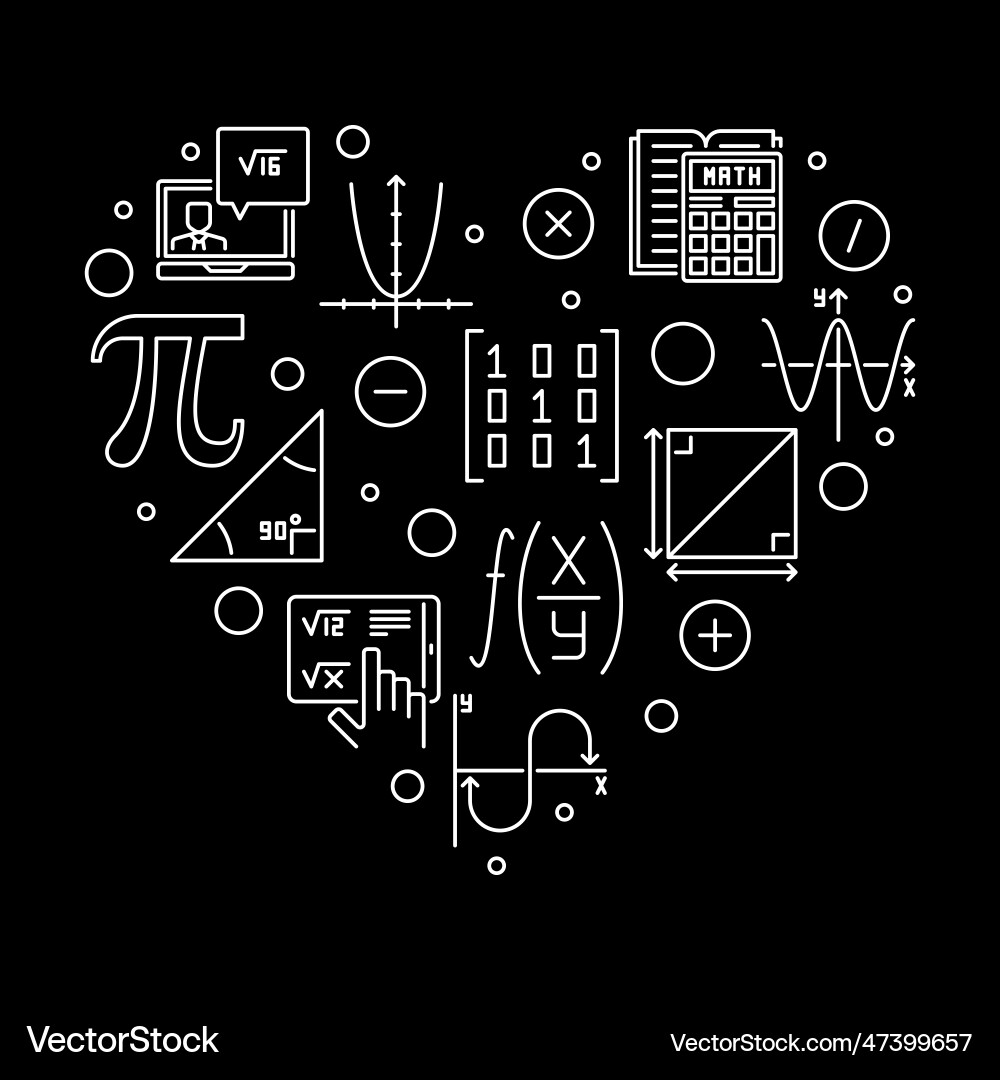 Math Heart World Math Day Banner Royalty Free Vector Image