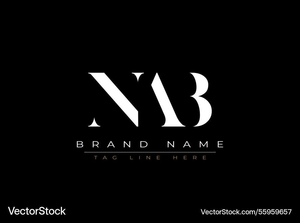 Nab abstract letter logo design Royalty Free Vector Image