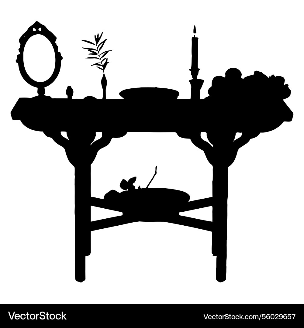 Persian haft sin table silhouette Royalty Free Vector Image