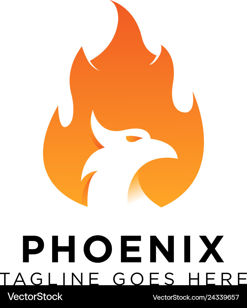 Phoenix logo design inspiration Royalty Free Vector Image