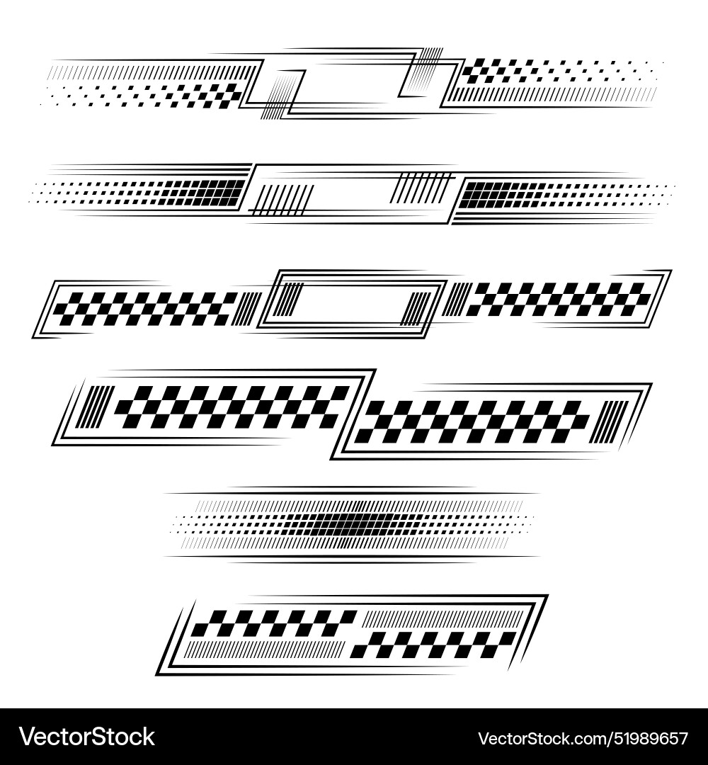Racing sport white and black decals Royalty Free Vector