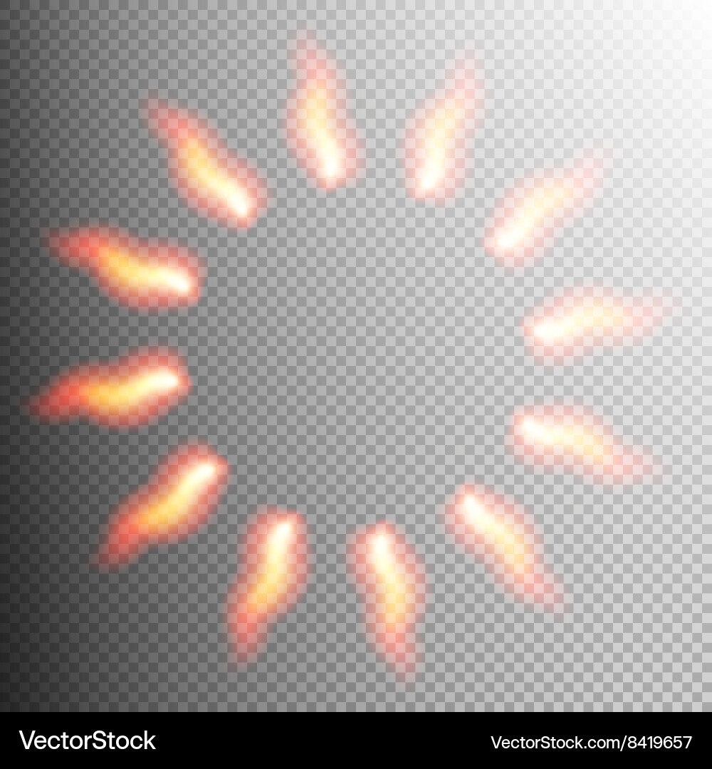 Realistic fire transparent effect eps 10 Vector Image